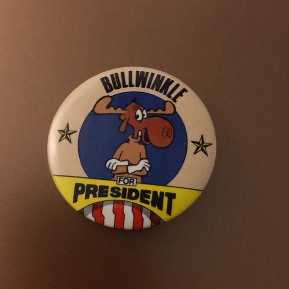 Other | Vintage Bullwinkle For President Pin Button | Poshmark